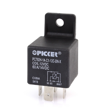Picker PC792H-1A-C1-12C-DN-X Mini ISO Relay, 12V, SPST, 60A | Waytek
